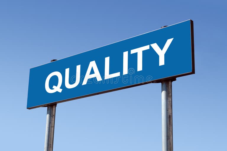 Quality signpost stock image. Image of innovation, blue - 5501827