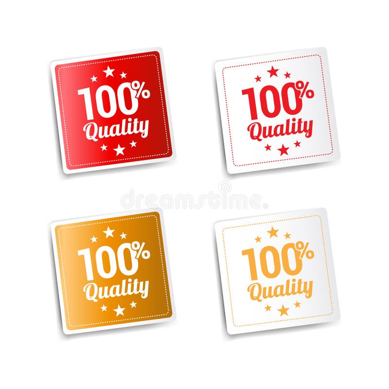 100 Quality Stickers stock vector. Illustration of business - 197121661