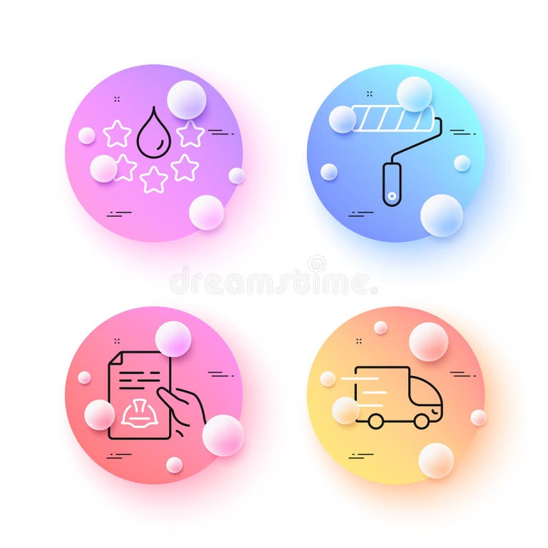 Quality, Technical Documentation and Paint Roller Minimal Line Icons ...