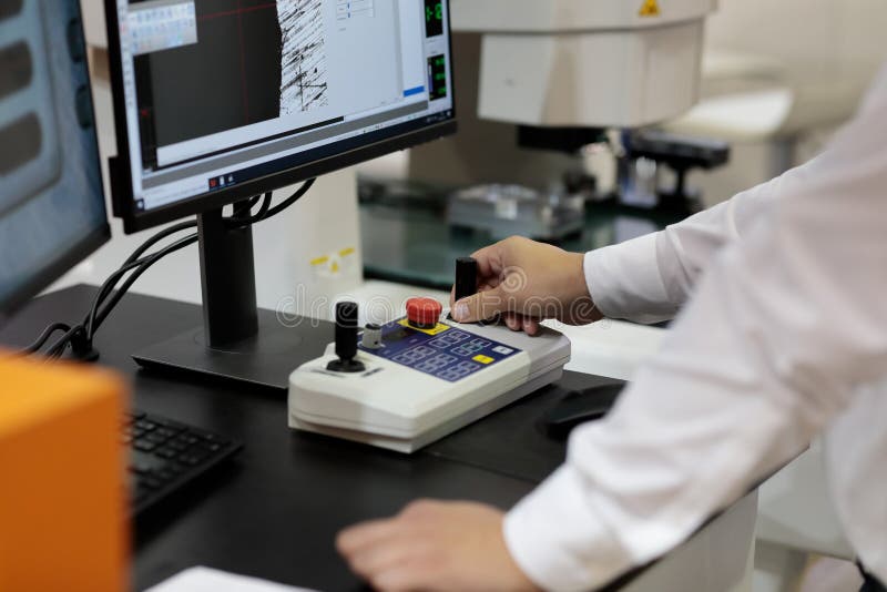 Quality Test with Vision Measuring System Stock Photo - Image of ...