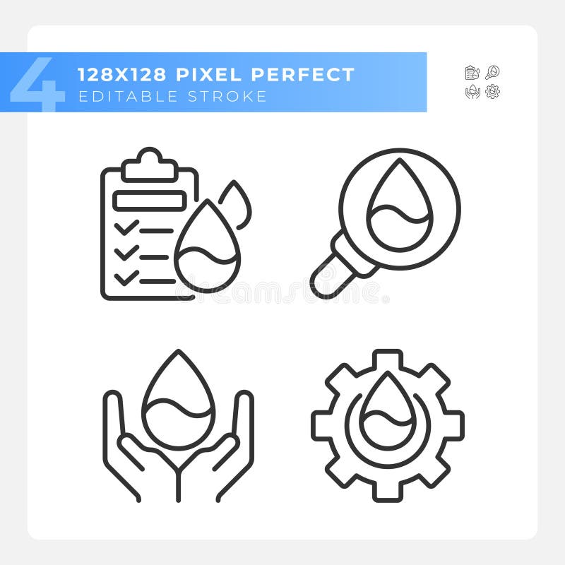 Quality Testing Linear Icons Set Stock Vector - Illustration of line ...