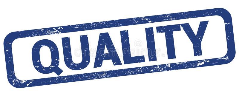 QUALITY Text Written on Blue Rectangle Stamp Stock Illustration ...