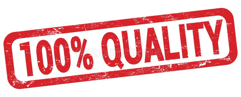 100 QUALITY Text Written on Red Rectangle Stamp Stock Illustration ...