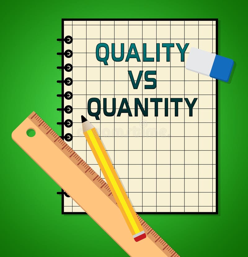 Quality Vs Quantity Note Depicting Balance between Product or Service ...