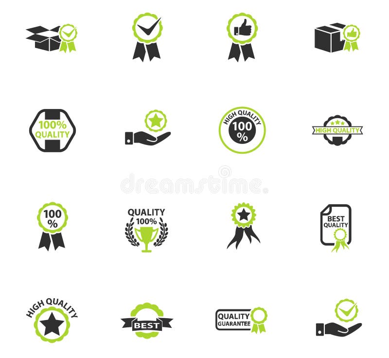 Quality icon set stock vector. Illustration of icon - 122008992