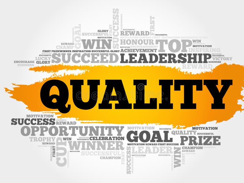 Quality word cloud stock illustration. Illustration of choice - 201070717