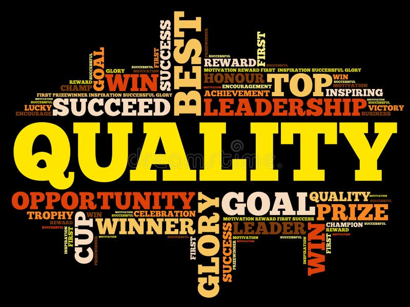 Quality word cloud stock illustration. Illustration of excellence ...