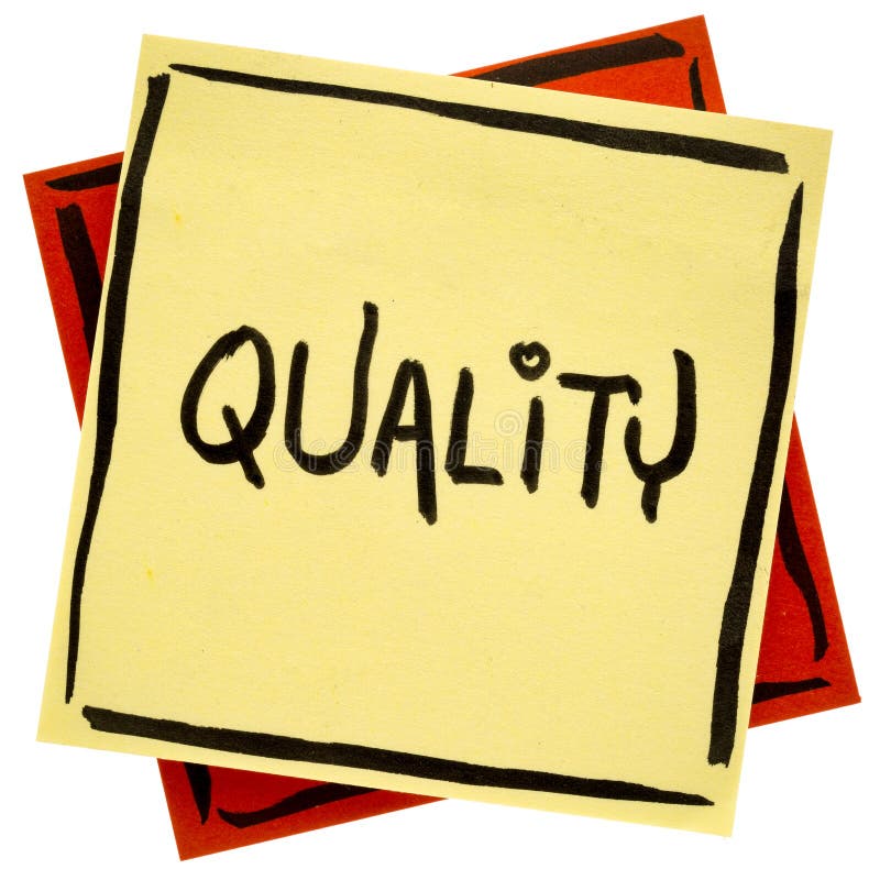 Quality word reminder note stock image. Image of isolated - 95597513