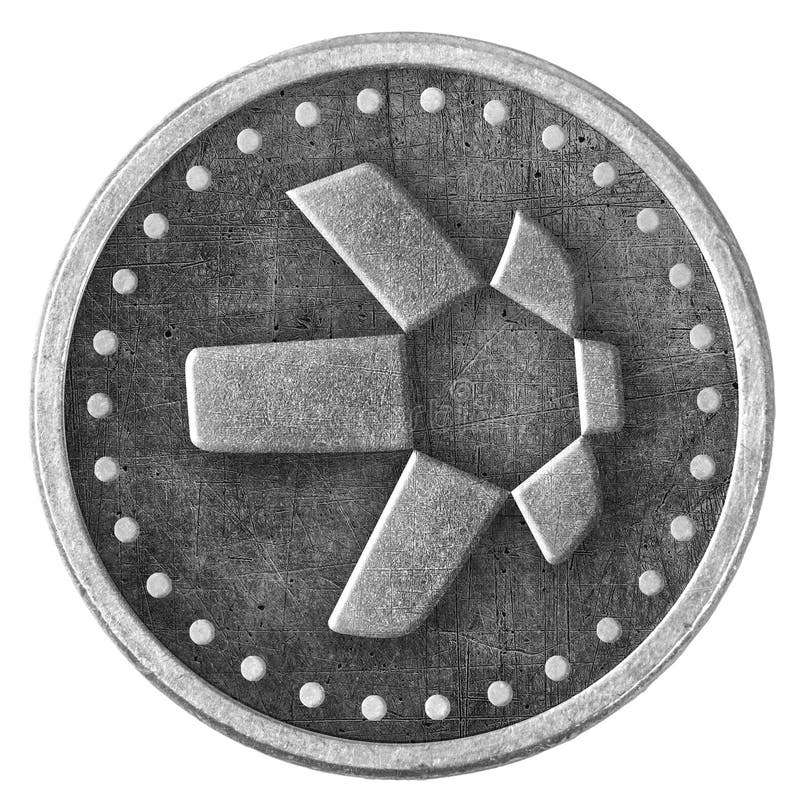 Quant Grunge Silver Coin, Token Stock Illustration - Illustration of ...