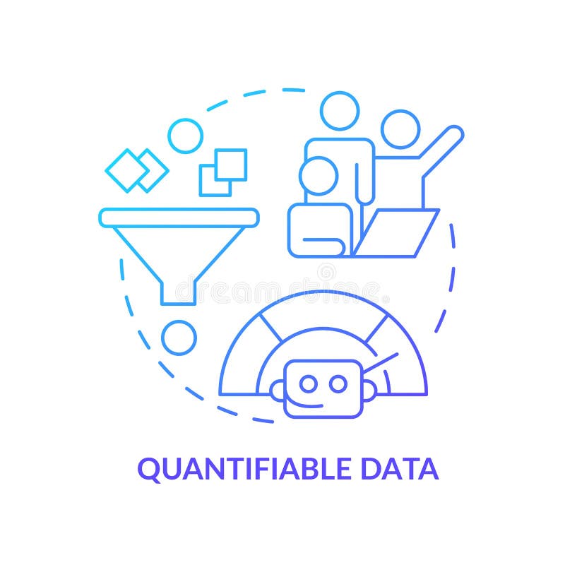 Quantifiable Data Blue Gradient Concept Icon Stock Vector ...