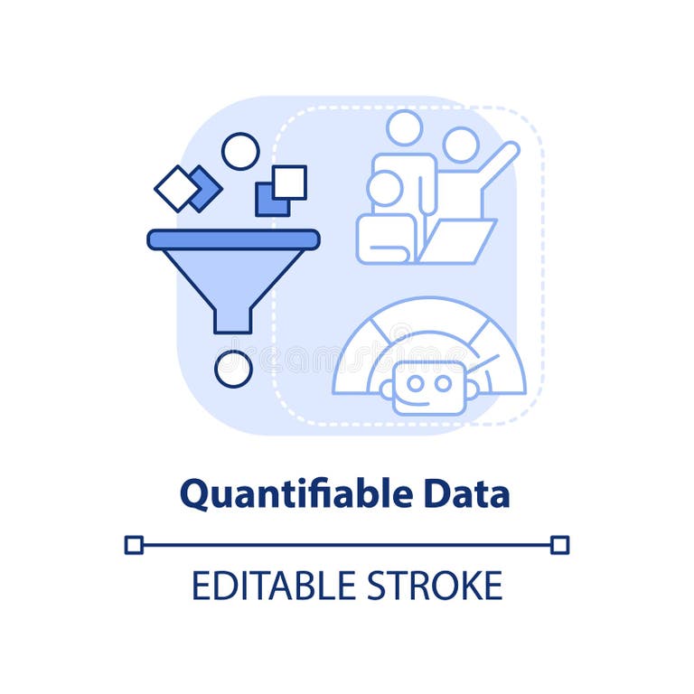 Quantifiable Data Light Blue Concept Icon Stock Vector - Illustration ...