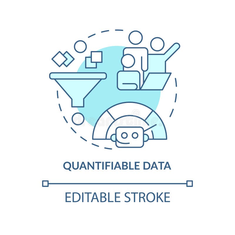 Quantifiable Data Turquoise Concept Icon Stock Vector - Illustration of ...