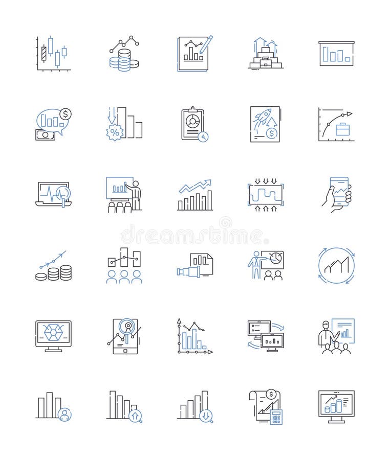 Quantitative Analysis Line Icons Collection. Statistics, Data, Analysis, Numbers, Research ...