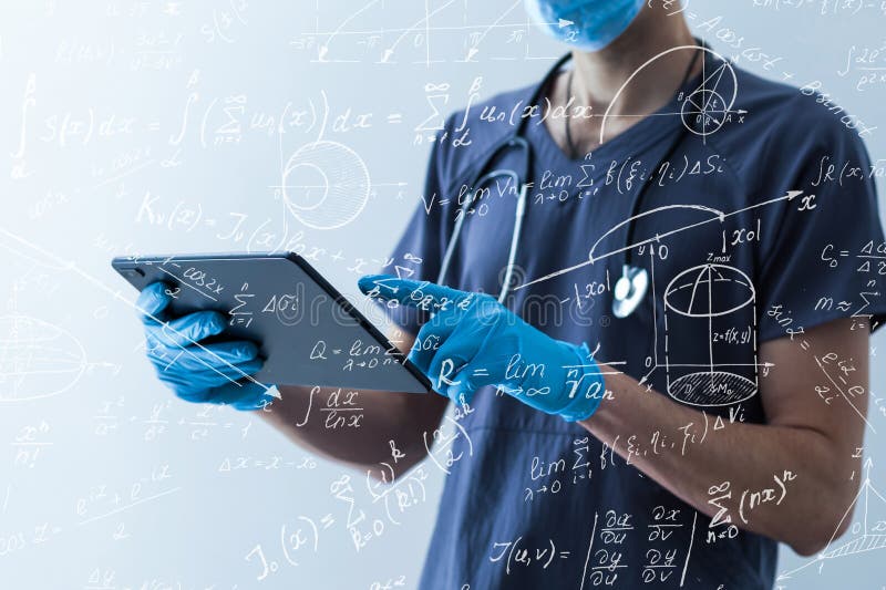 Quantitative Analyst is Drawing Different Math Formulas on the Glass ...