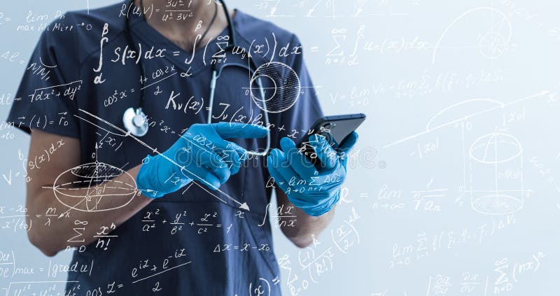 Quantitative Analyst is Drawing Different Math Formulas on the Glass ...