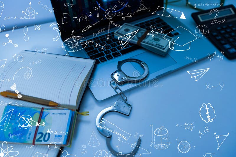 Quantitative Analyst is Drawing Different Math Formulas on the Glass ...