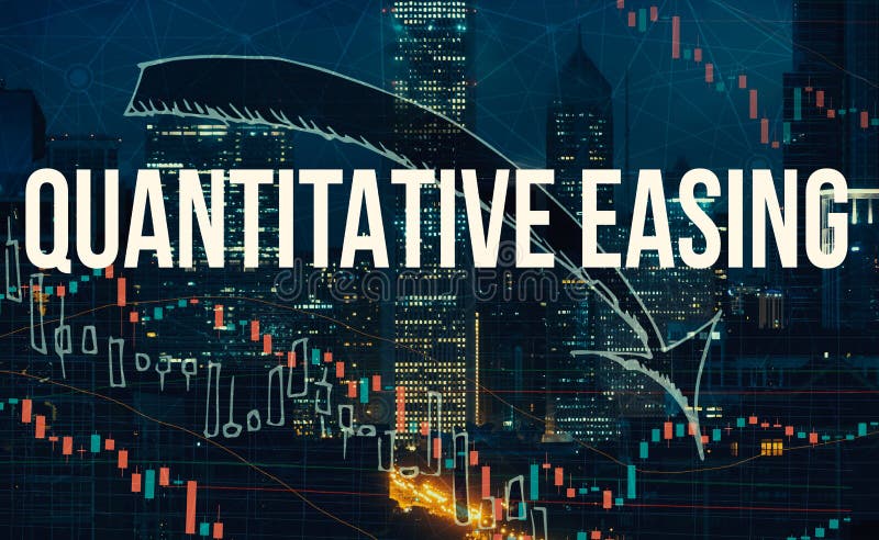 Quantitative Easing Theme with Chicago Skyscrapers Stock Illustration ...