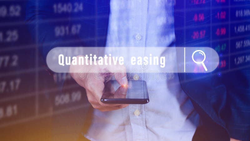 Quantitative Easing Written in Search Bar on Smartphone with the ...
