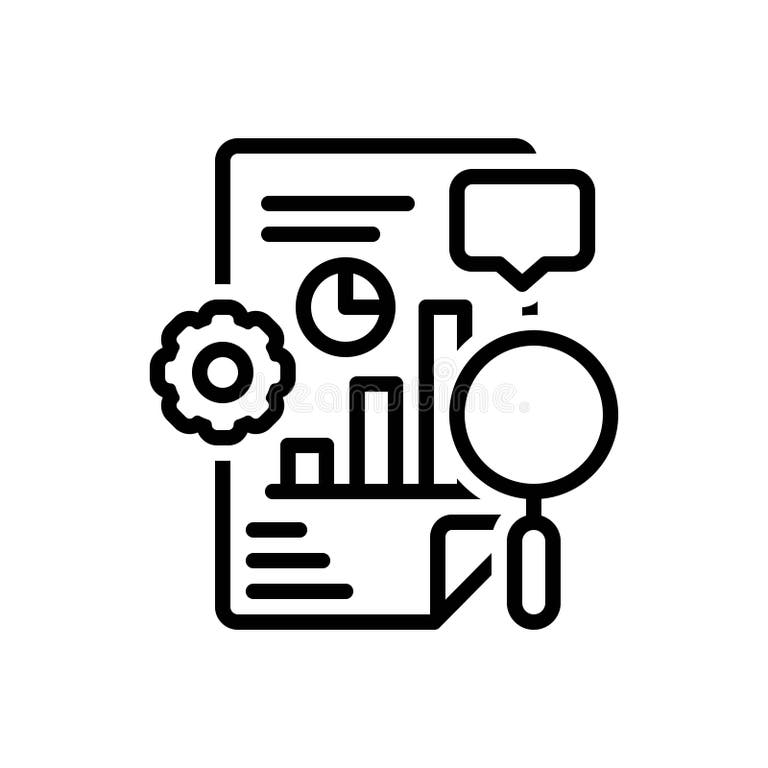 Black Line Icon for Quantitative, Data and Research Stock Vector ...