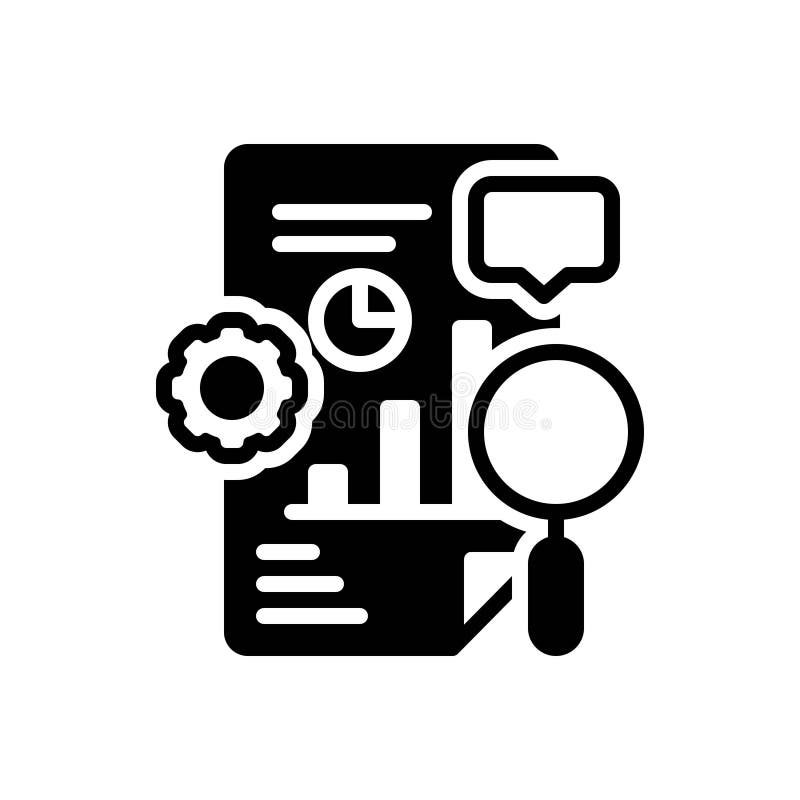 Black Solid Icon for Quantitative, Data and Research Stock Illustration ...