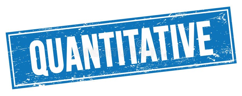 QUANTITATIVE Text on Blue Grungy Rectangle Stamp Stock Illustration ...