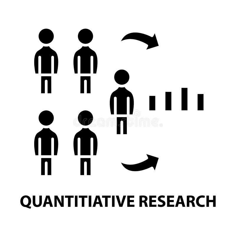 Quantitiative Research Icon, Black Vector Sign with Editable Strokes ...