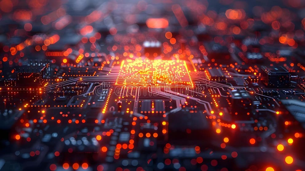 Quantum AI Core: Minimalist Symphony of Circuits. Concept Quantum ...