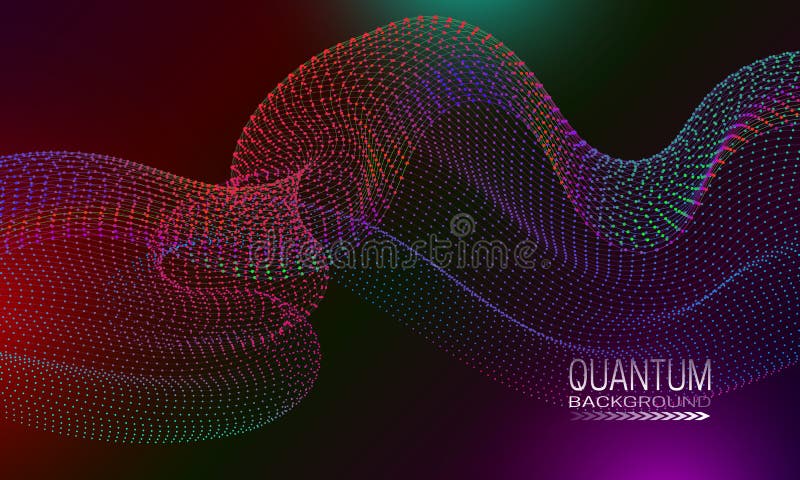 Quantum Background Design with Multicoloured Dots and Lines Stream ...