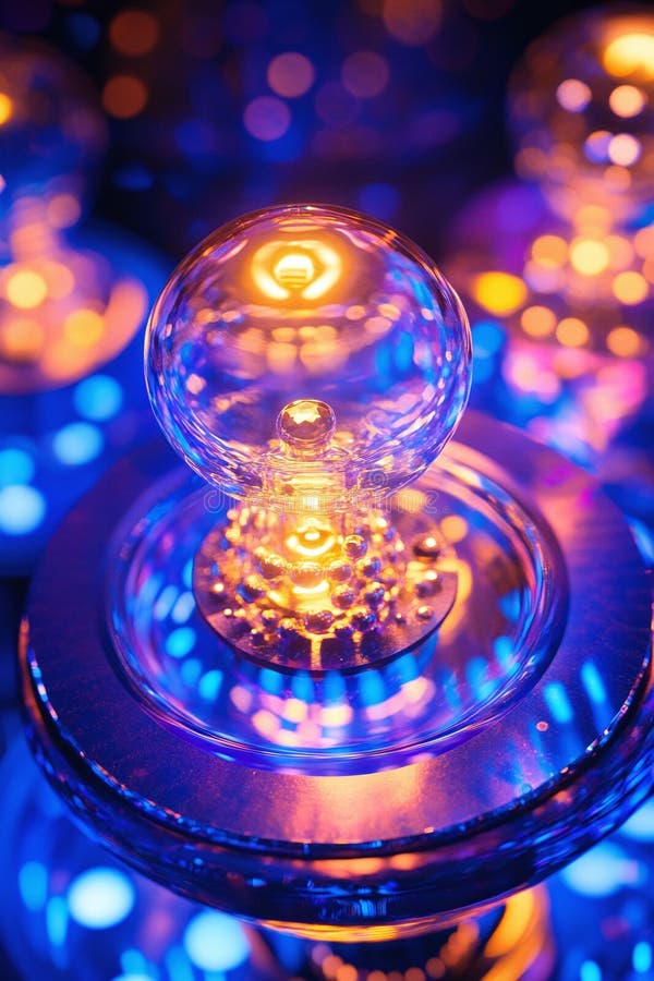 Quantum Bits in Superposition State Blue Energy Visualization Stock ...