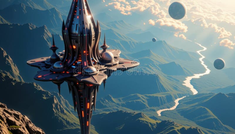 The Quantum Bloom Spire, an Orbital Megastructure Shaped Like a ...