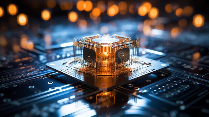 Quantum Chip, Part of Quantum Computer. How Quantum Technology May Look ...