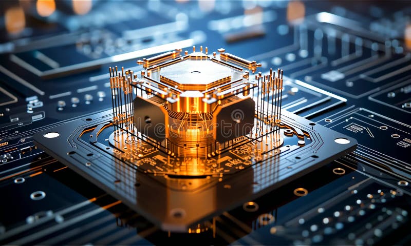 Quantum Chip, Part of Quantum Computer. How Quantum Technology May Look ...
