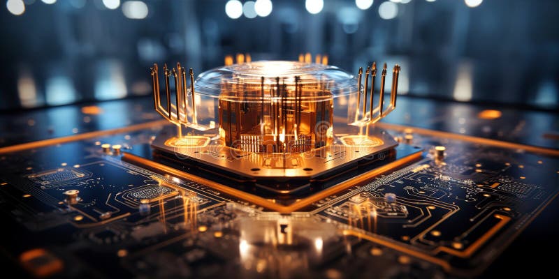 Quantum Chip, Part of Quantum Computer. How Quantum Technology May Look ...