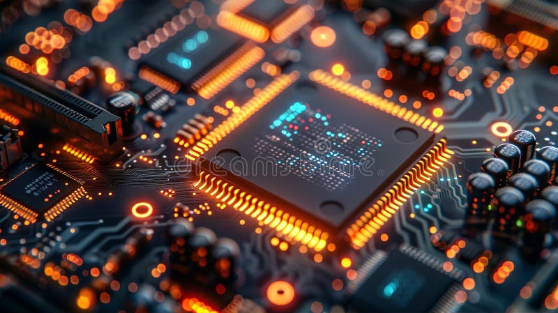 Quantum Chip, Part of Quantum Computer. How Quantum Technology May Look-like Stock Illustration ...