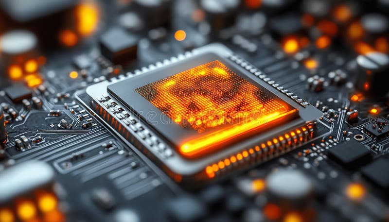 Quantum Chip, Part of Quantum Computer. How Quantum Technology May Look-like Stock Illustration ...