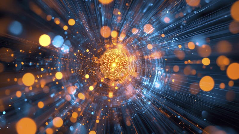 Quantum Chip Processing Data Stream in a Futuristic Environment Digital ...