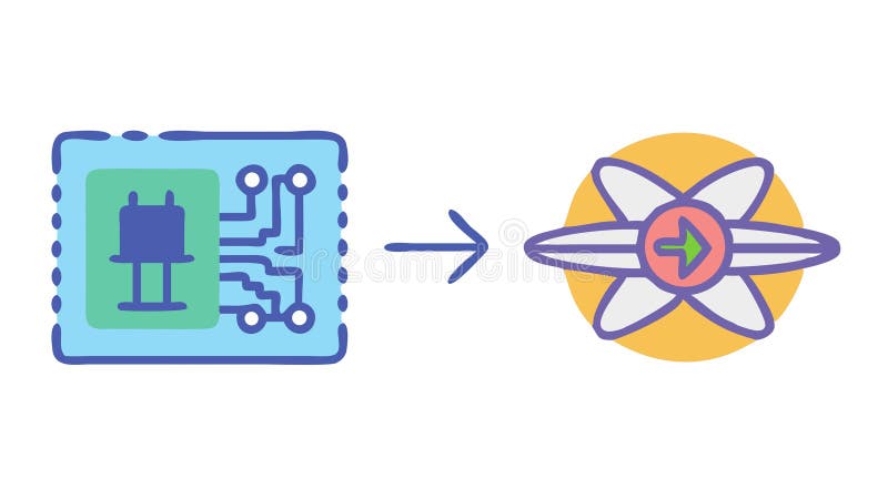 Quantum Circuit Integration Icon, Advanced Physics, Molecular Tech ...