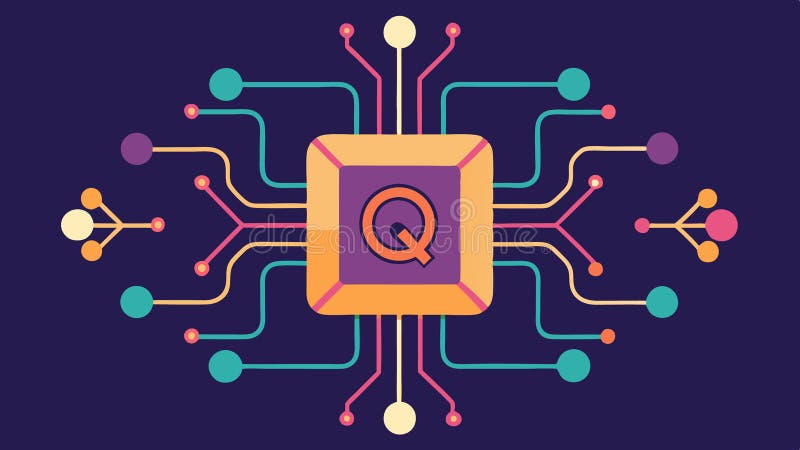 Quantum Circuit Show a Stylized Quantum Circuit Board with Qubit ...
