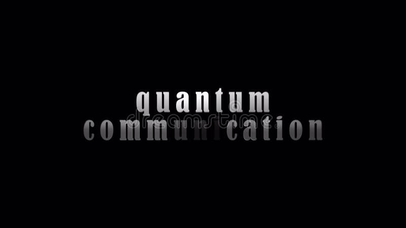Quantum Communication Silver Text Animation on Black Abstract ...