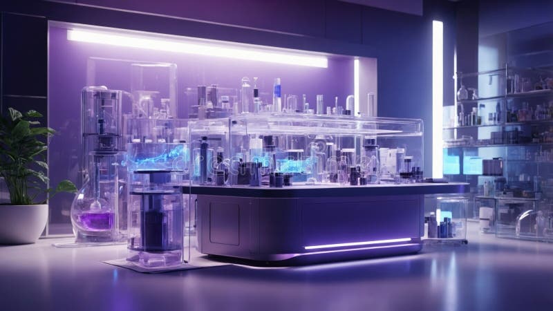 Quantum Computer in AI Drug-Discovery Lab Stock Image - Image of cool ...