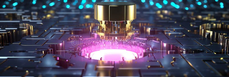 Quantum Computer Close Up, Futuristic Technology, Generative AI Image ...