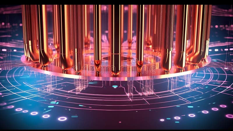 Quantum Computer Close Up, Futuristic Technology, Generative AI Image ...