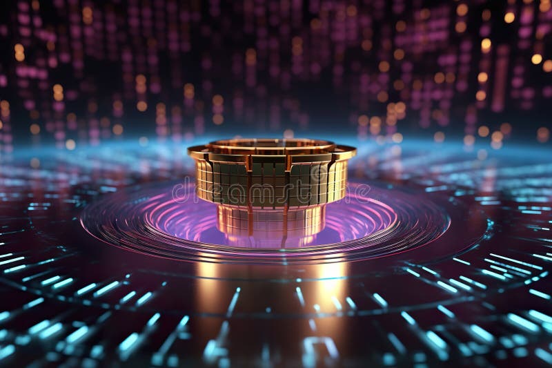 Quantum Computer Close Up, Futuristic Technology, Generative AI Image ...