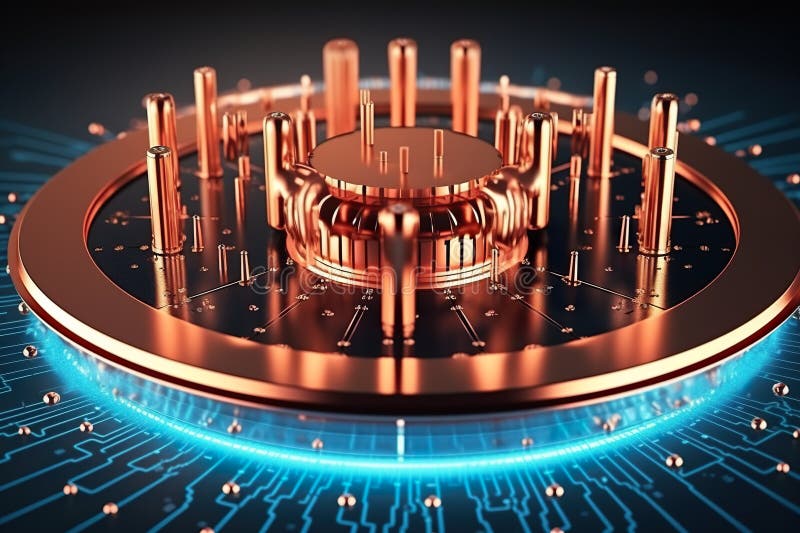 Quantum Computer Close Up, Futuristic Technology, Generative AI Image Stock Illustration ...