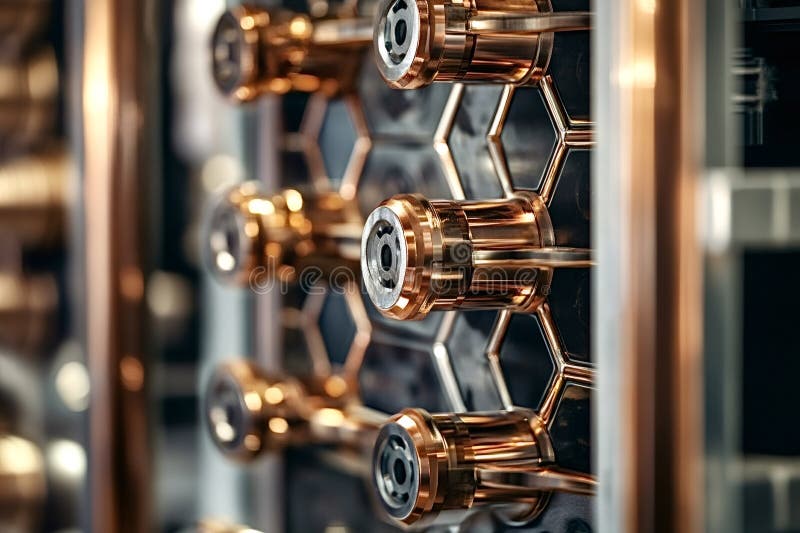 Quantum Computer Close Up Showing Connections and Honeycomb Structure ...