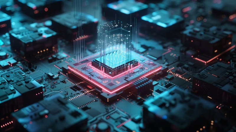 Quantum Computer Concept with CPU Processor Stock Image - Image of trend, concept: 321837355