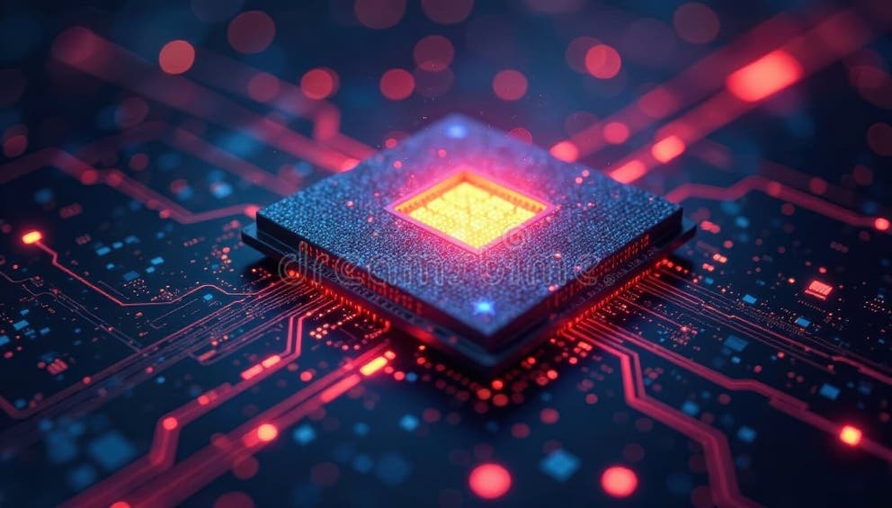 Quantum Computer Core, Interconnected Nodes, Data Streams, Quantum Network Architecture, Modern ...