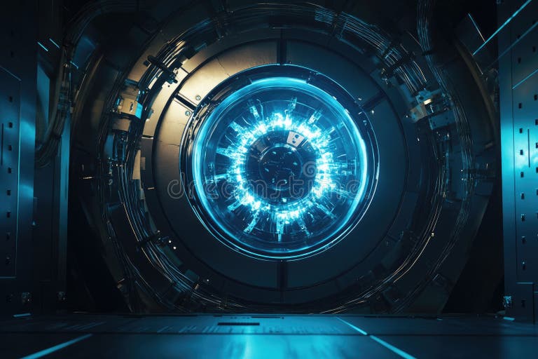 A Quantum Computer Core Pulsating with Light in a Dark, High Security ...