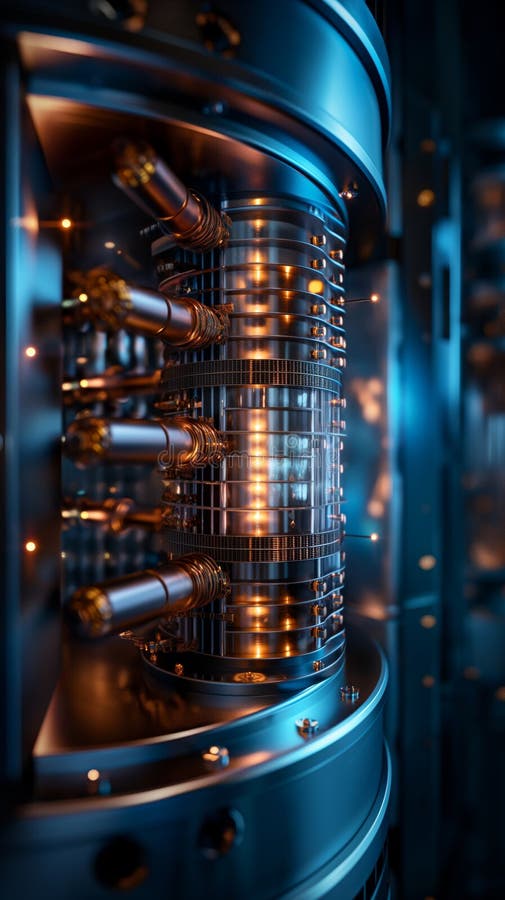 Quantum Computer with Dark Background Stock Photo - Image of modern ...