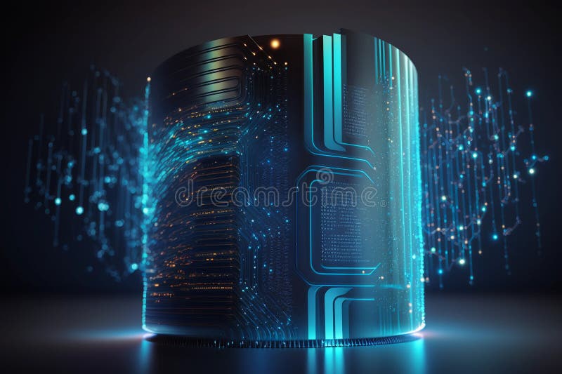 Quantum Computer Database Concept. Central Computer Processors. Futuristic Processor Microchip ...